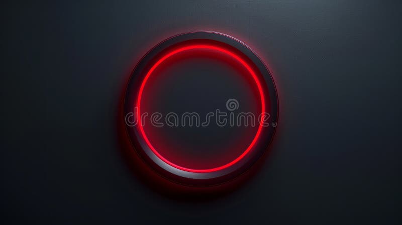 Red Alert Pulse: Minimalist Circle Outline Emitting Expanding Rings ...