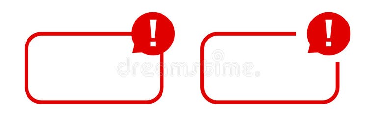 Red Alert Symbols with Exclamation Marks in Speech Bubbles Stock Vector ...