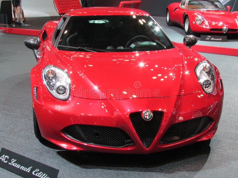 Red Alfa Romeo. 2015 New York International Auto Show. Editorial Stock ...
