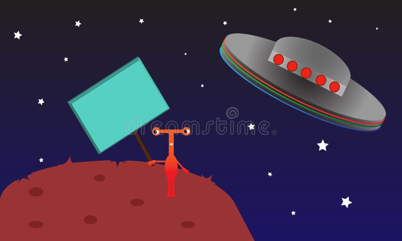 Red Alien Left on Planet. stock vector. Illustration of astronomical ...