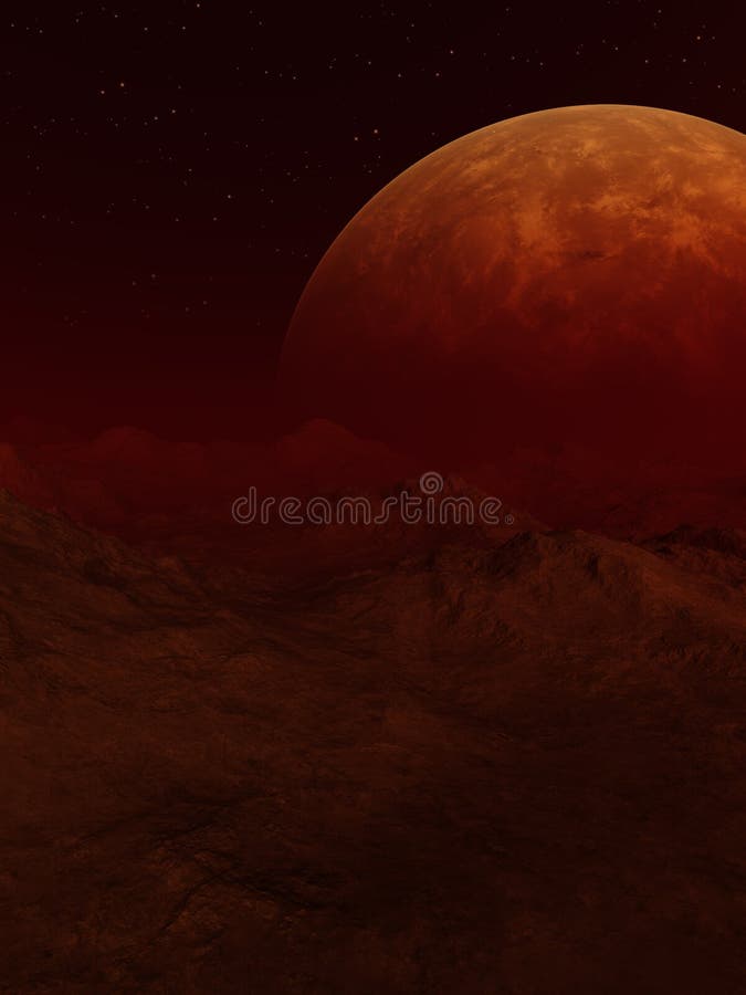 Red Alien Planet - 3D Rendered Computer Artwork Stock Illustration ...