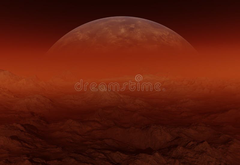 Red Alien Planet - 3D Rendered Computer Artwork Stock Illustration ...