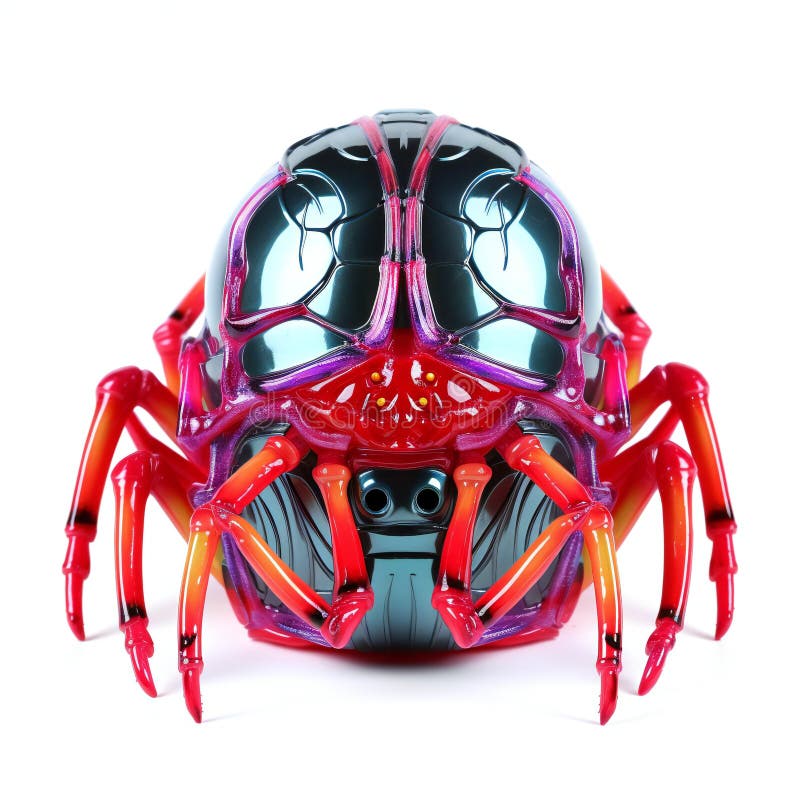 A Red Alien Spider Isolated on White Background Stock Illustration ...