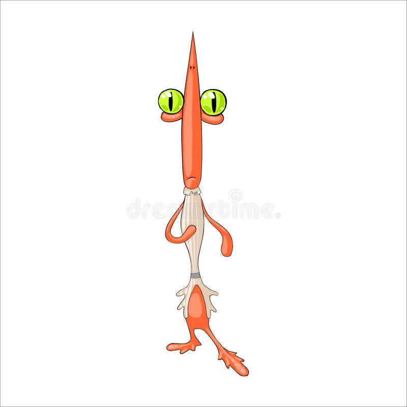 Red alien stock illustration. Illustration of cosmo, orange - 95238953