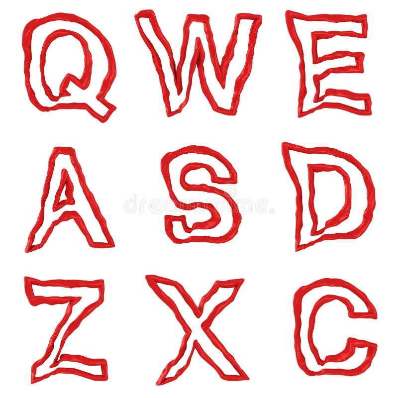 Capital Letters of Red Color Stock Illustration - Illustration of soft ...