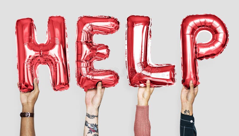 Red Alphabet Balloons Forming the Word Help Stock Image - Image of ...