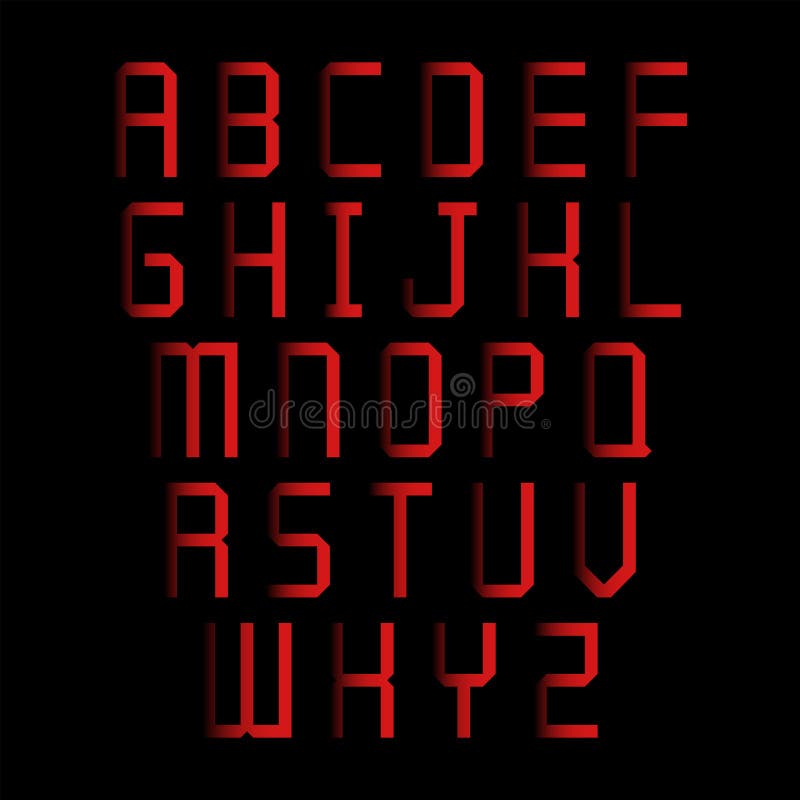 Red Alphabet Letters On Black Background Stock Vector - Illustration of ...