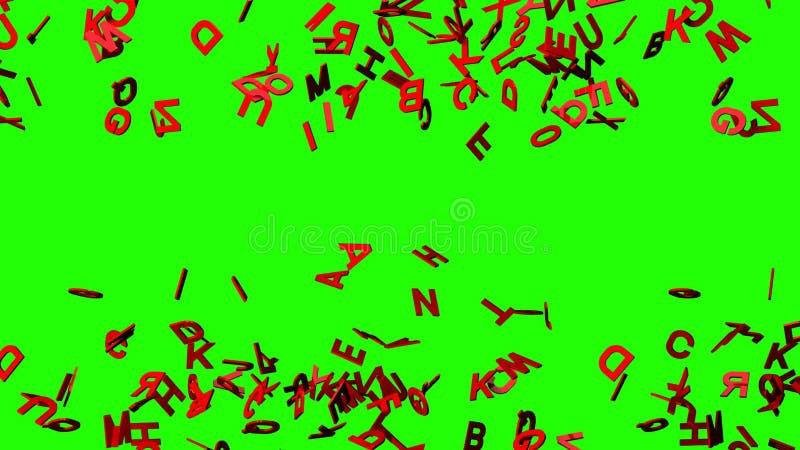 Red Alphabets on Green Chroma Key Stock Footage - Video of continuous ...