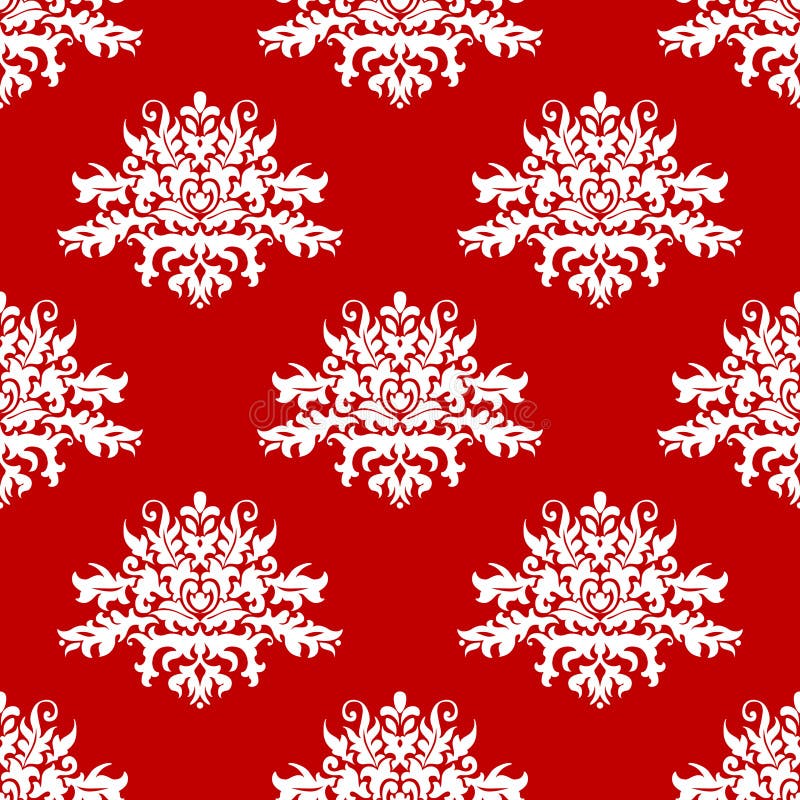 Red or Amaranth Damask Style Fabric Pattern Stock Vector - Illustration ...