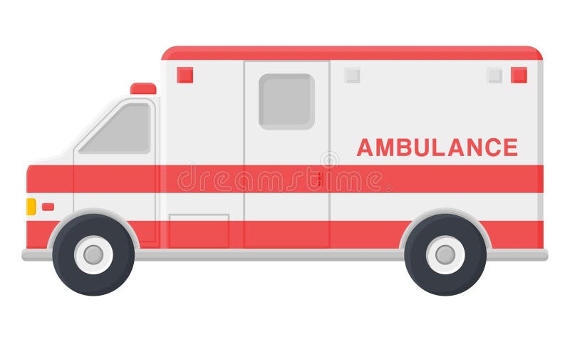Red Ambulance First Aid Vehicle Vector Stock Vector - Illustration of ...