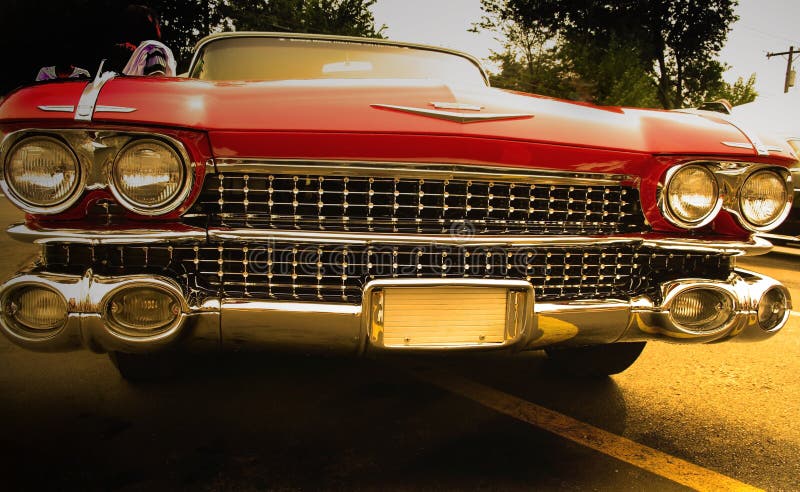 Red American muscle car stock image. Image of perspective - 2083599