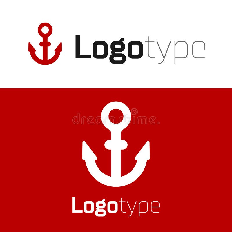Red Anchor Icon Isolated on White Background. Logo Design Template ...
