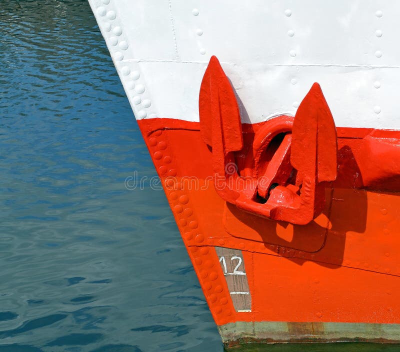 A red anchor stock image. Image of vessel, painted, marine - 30610203