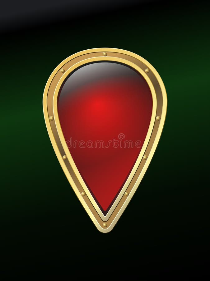 Red Ancient Russian Shield on Dark Background. Editable Vector ...