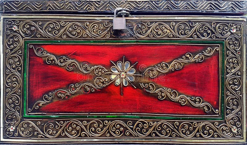 Red Ancient Wooden Box with Lock Stock Photo - Image of wooden, object ...