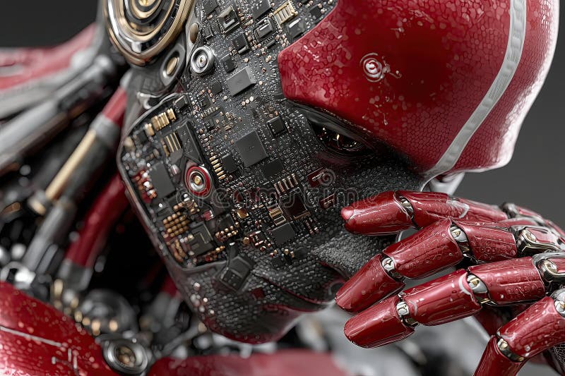 Red Android Chip Ai Artificial Intelligence Abstract Concept ...
