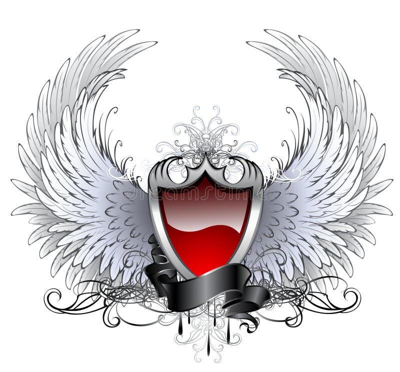 Silver shield stock vector. Illustration of extended - 27284314