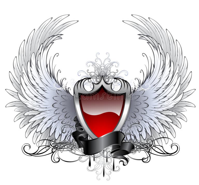 Heraldry Shield Angel Wings Stock Illustrations – 197 Heraldry Shield ...