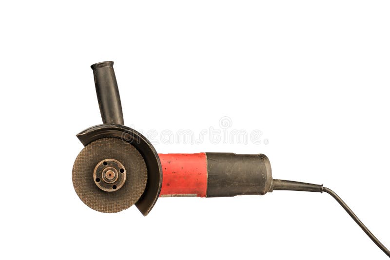 Red Angle Grinder Isolated on White Background Stock Image - Image of ...