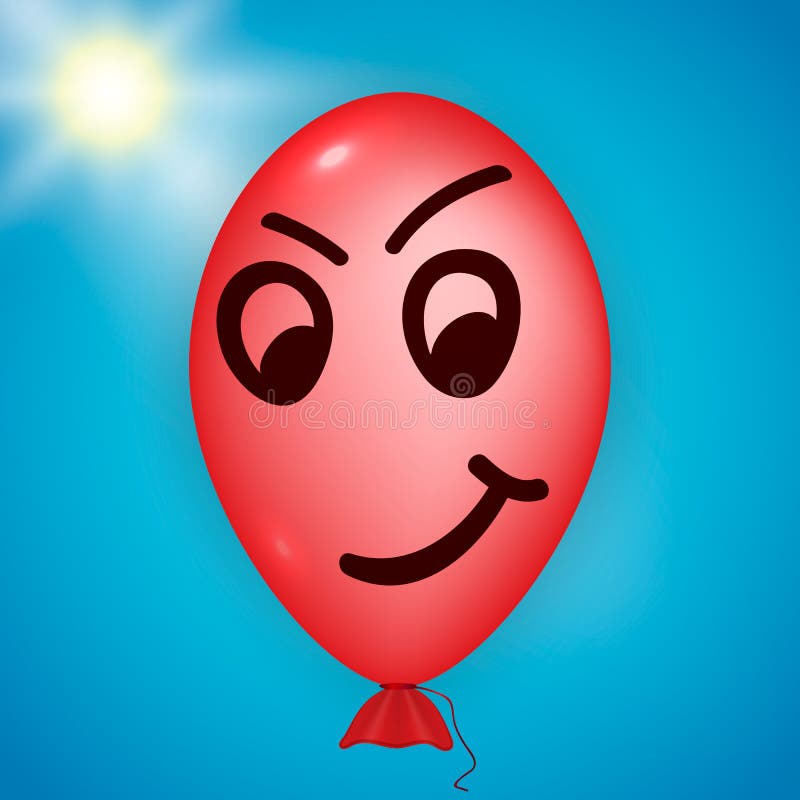 Red angry balloon stock vector. Illustration of smiling - 67127797