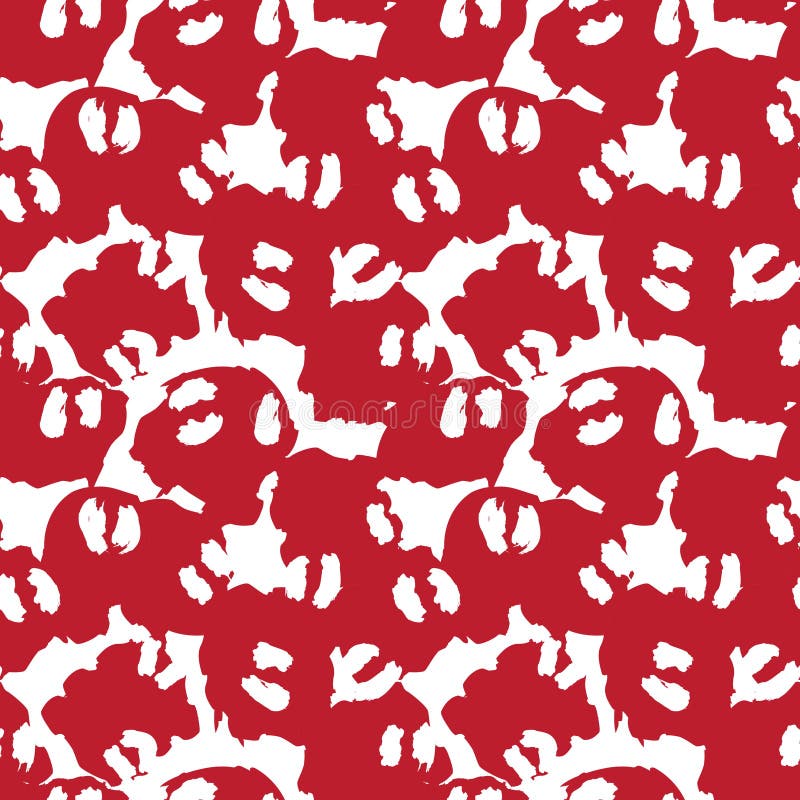 Red Animal Leopard Seamless Pattern Background Stock Vector ...