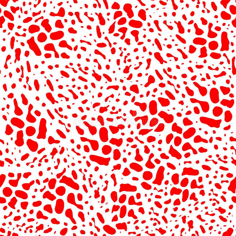 Leopard Print Pattern Red Black Spots White Background Stock ...