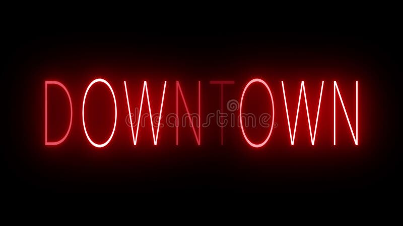 Red Animated Neon Sign for DOWNTOWN Stock Video - Video of politics ...