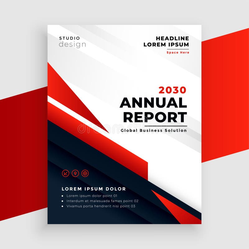 Red Annual Report or Business Flyer Template Design Stock Vector ...