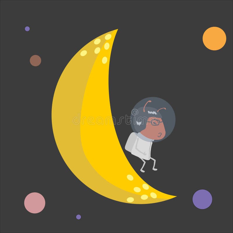 Red Ant Astronaut on the Moon. Vector Illustration Decorative Design ...