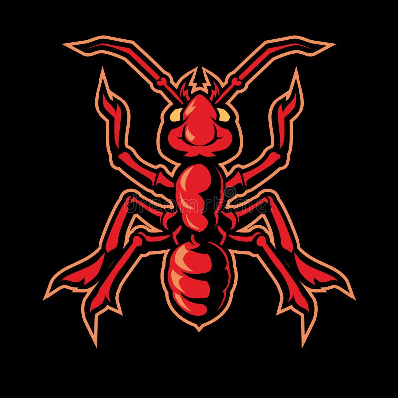 Red Ant Mascot Logo Illustration Stock Vector - Illustration of drawing ...
