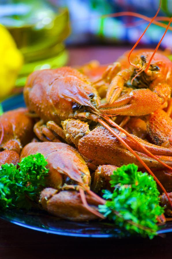 Red and Appetizing Boiled Crawfish Stock Photo - Image of animal, river ...