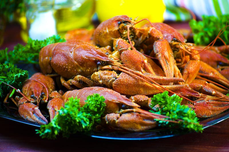 Red and Appetizing Boiled Crawfish Stock Photo - Image of dinner ...