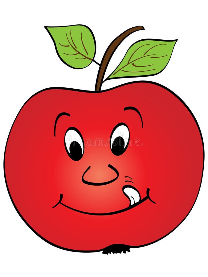 Red apple stock illustration. Illustration of laugh, clip - 11862012