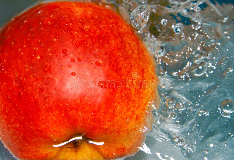 Red apple stock photo. Image of beautiful, bubbles, water - 12530320