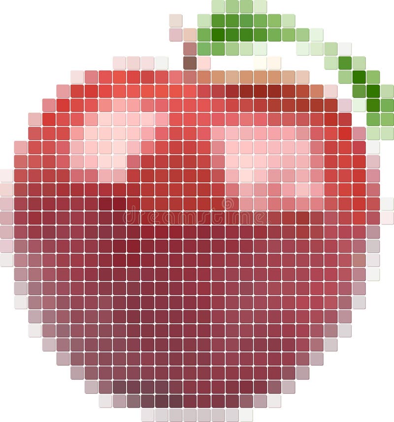 Red apple stock vector. Illustration of fruit, pixelated - 13770177