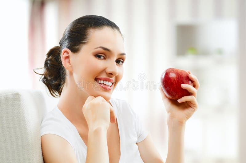 Red apple stock image. Image of apple, teeth, beauty - 20882465