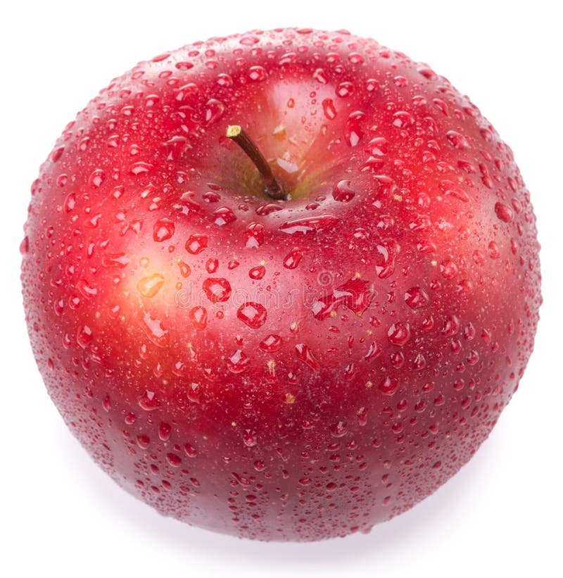Red Apple Top View Isolated on White Clipping Path Stock Image - Image ...