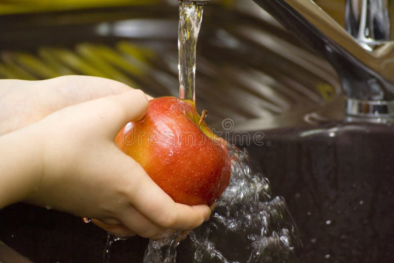 Apple Washing stock image. Image of happy, droplets, freshness - 9158615
