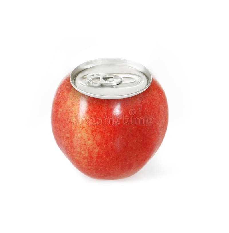 Red Apple with Aluminum Ring Pull, Concept Stock Image - Image of fruit ...