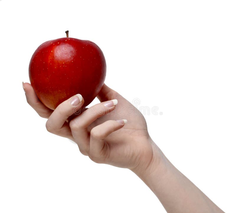 Hand Reaching for a Red Apple, the Forbidden Fruit Stock Image - Image ...