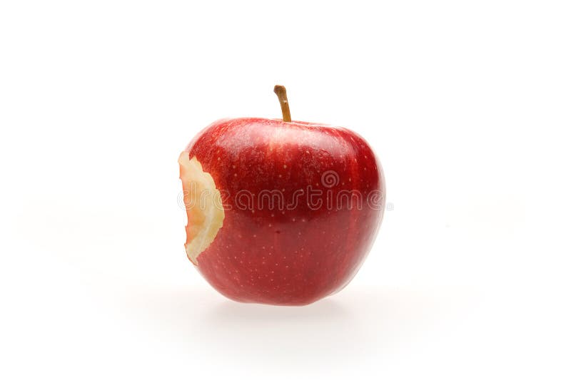Bitten Apple stock image. Image of single, palm, bite - 1251481