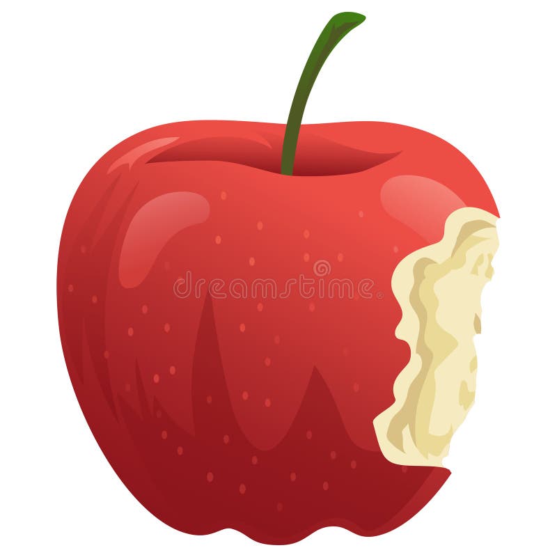 Red Apple With Bite Clip Art