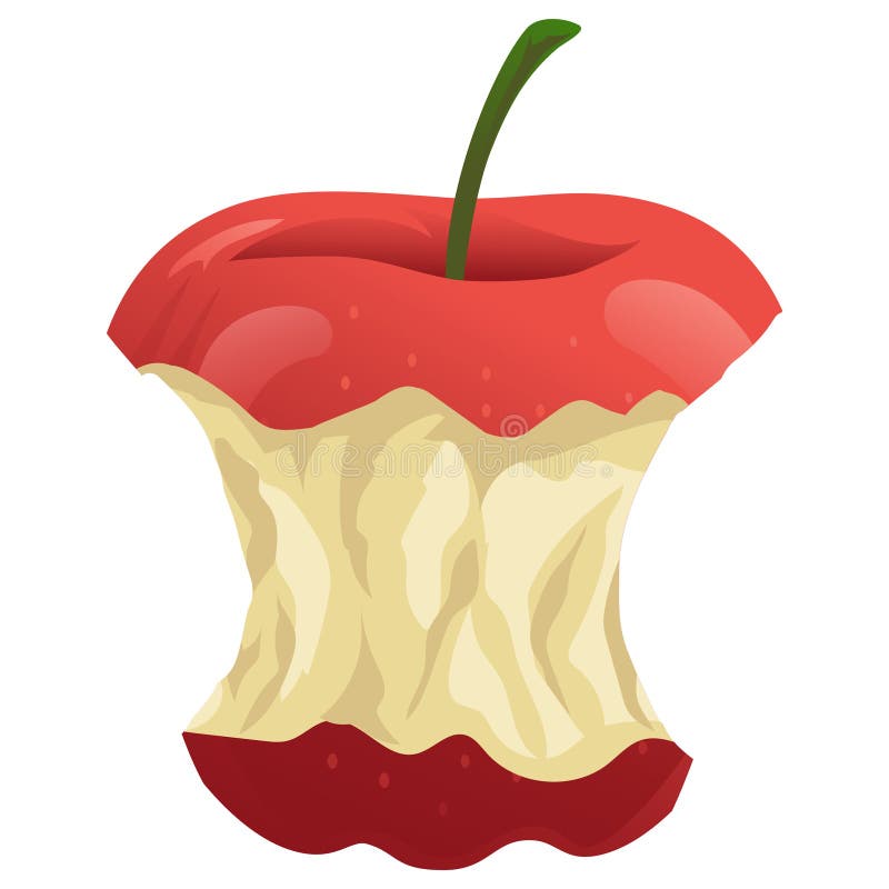 Red Apple Bitten Fresh Fruit Vector Flat Design Illustration Stock ...