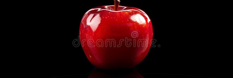 Red Apple on Black Background - Realistic Photo Stock Illustration ...