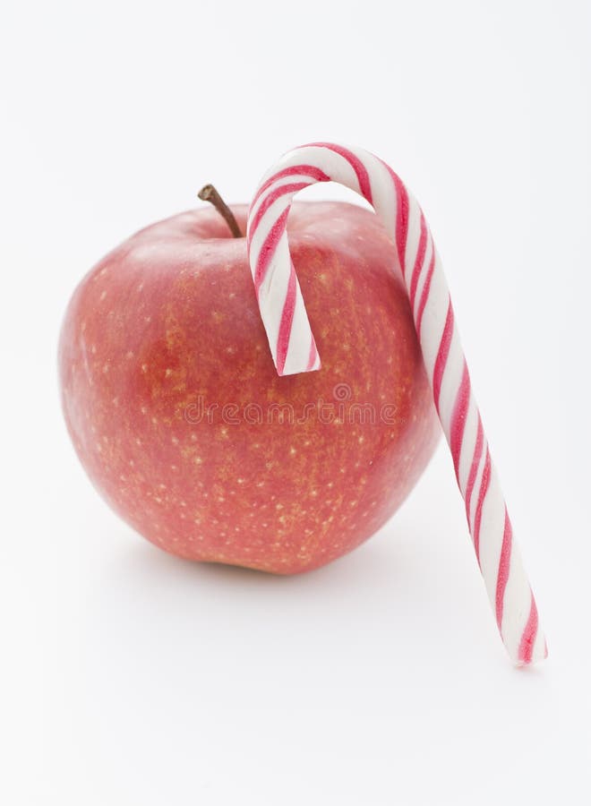 Decoration Apple Hanging in Christmas Tree Stock Photo - Image of ...