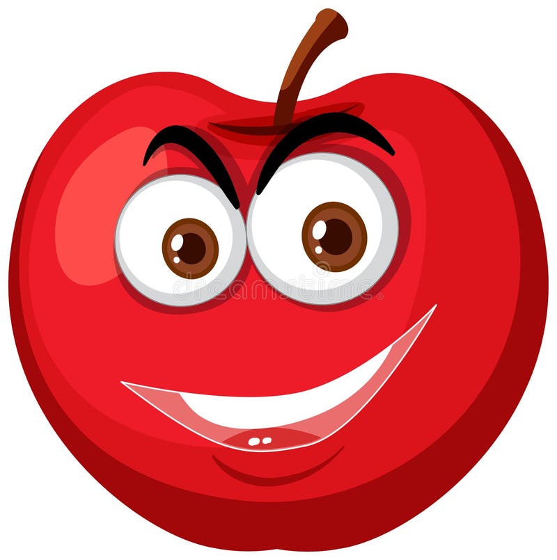 Smiling Red Apple Emoji Stock Illustrations – 79 Smiling Red Apple ...