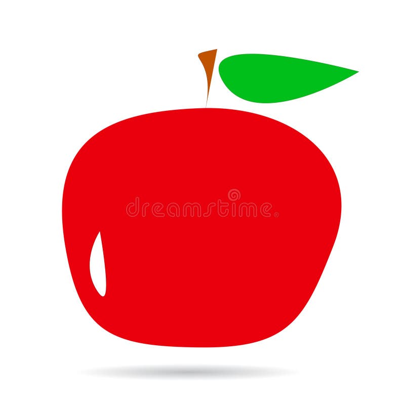 Red Apple Cartoon Icon Illustration Vector Stock Vector - Illustration ...