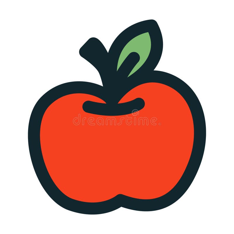Red Apple Cartoon Symbol for School Learning.. Stock Illustration ...