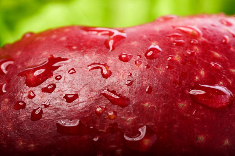 Red apple with drops stock image. Image of fresh, apple - 128444943