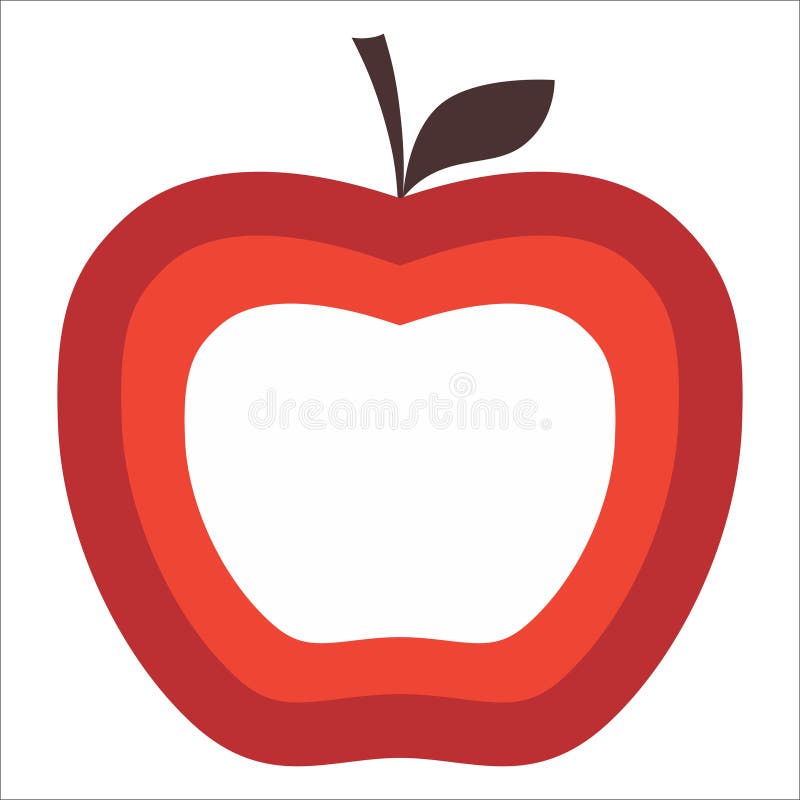 Red Apple in Contour Style Illustration Stock Illustration ...